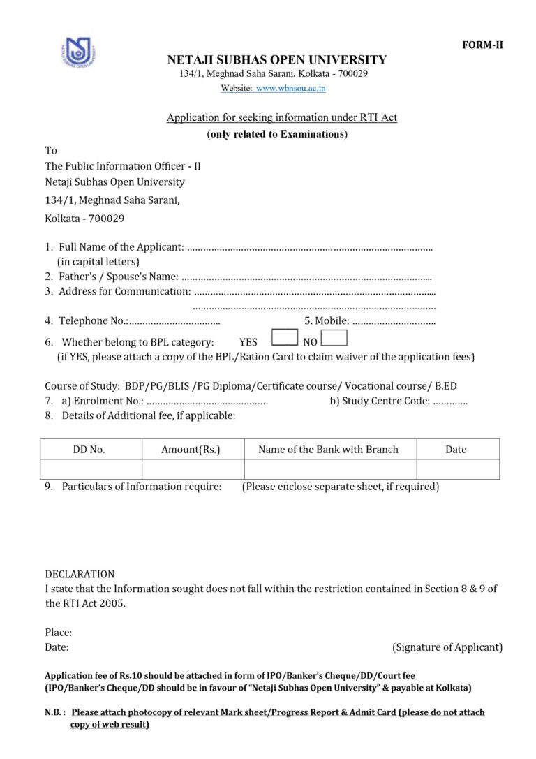 NSOU REVIEW SYSTEM RTI - NETAJI SUBHAS OPEN UNIVERSITY - EVERGREEN TUTORIAL
